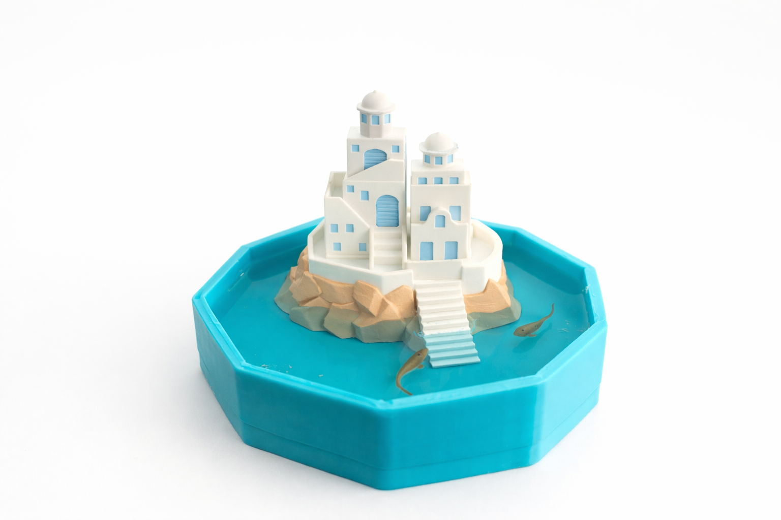 Santorini Floating Island Fish Tank - 一雕造物 | Nexprint: Free 3D Model ...