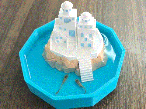 Santorini Floating Island Fish Tank - 一雕造物 | Nexprint: Free 3D Model ...